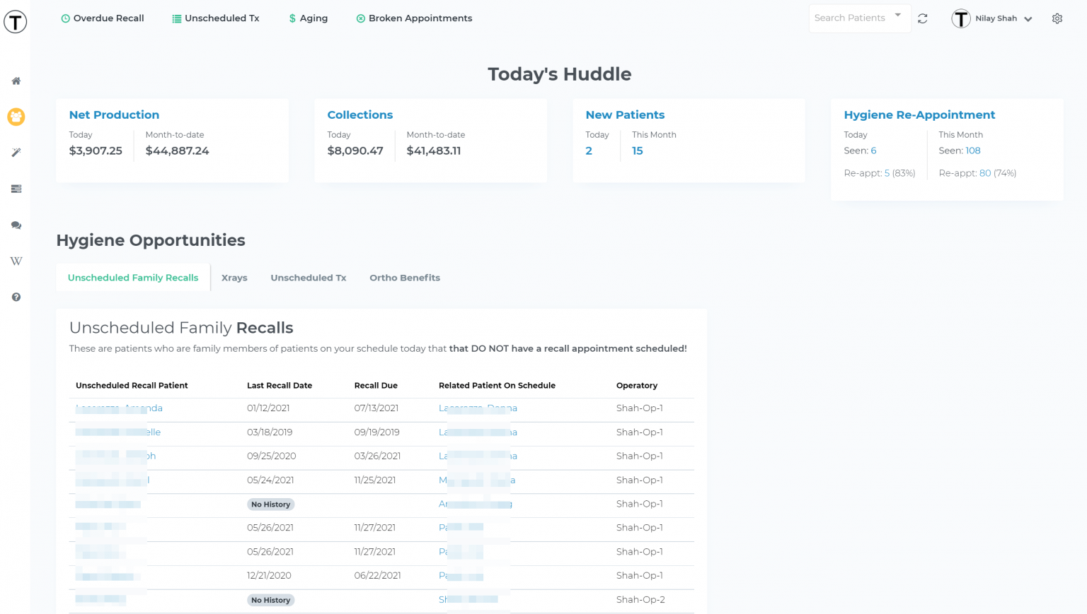 Open Dental Morning Huddle Report | Teamio.app